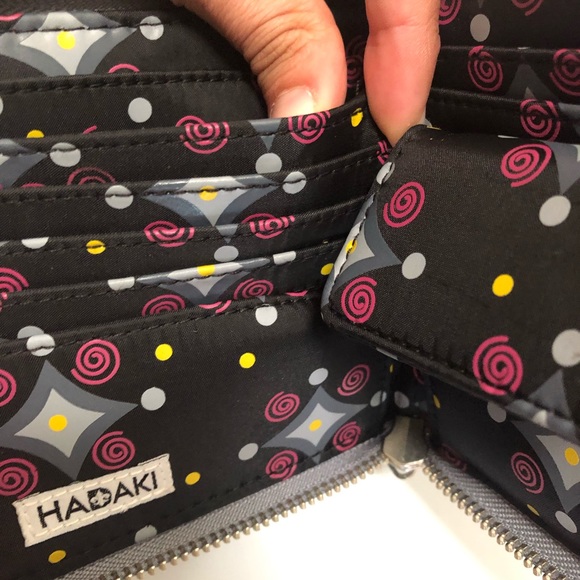 hadaki | Bags | Hadaki Square Grey Floral Coated Cotton Wallet | Poshmark